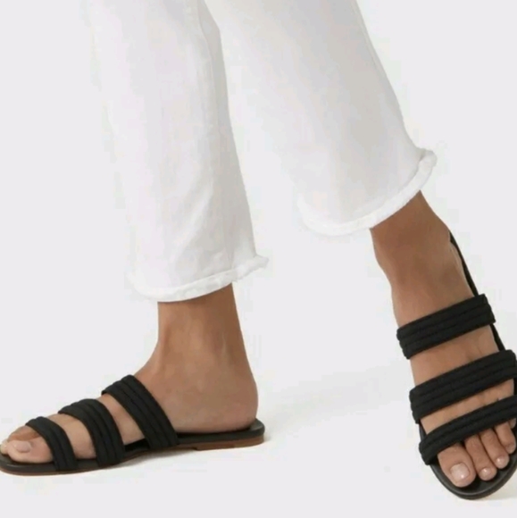Rothy's | Shoes | Rothys Black Triple Band Sandals Slip On Size 85 ...
